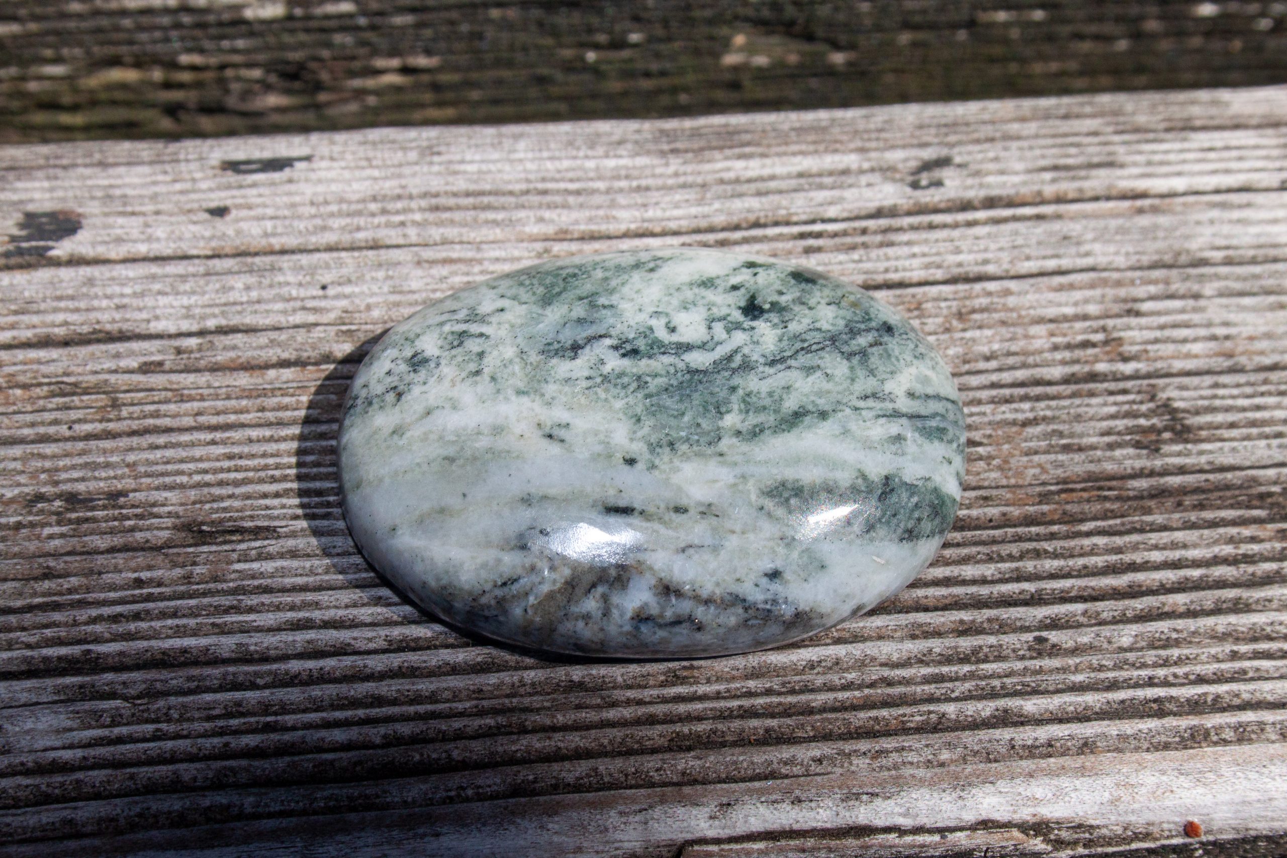 Blue Opal Worry Stone – Purple Flutter